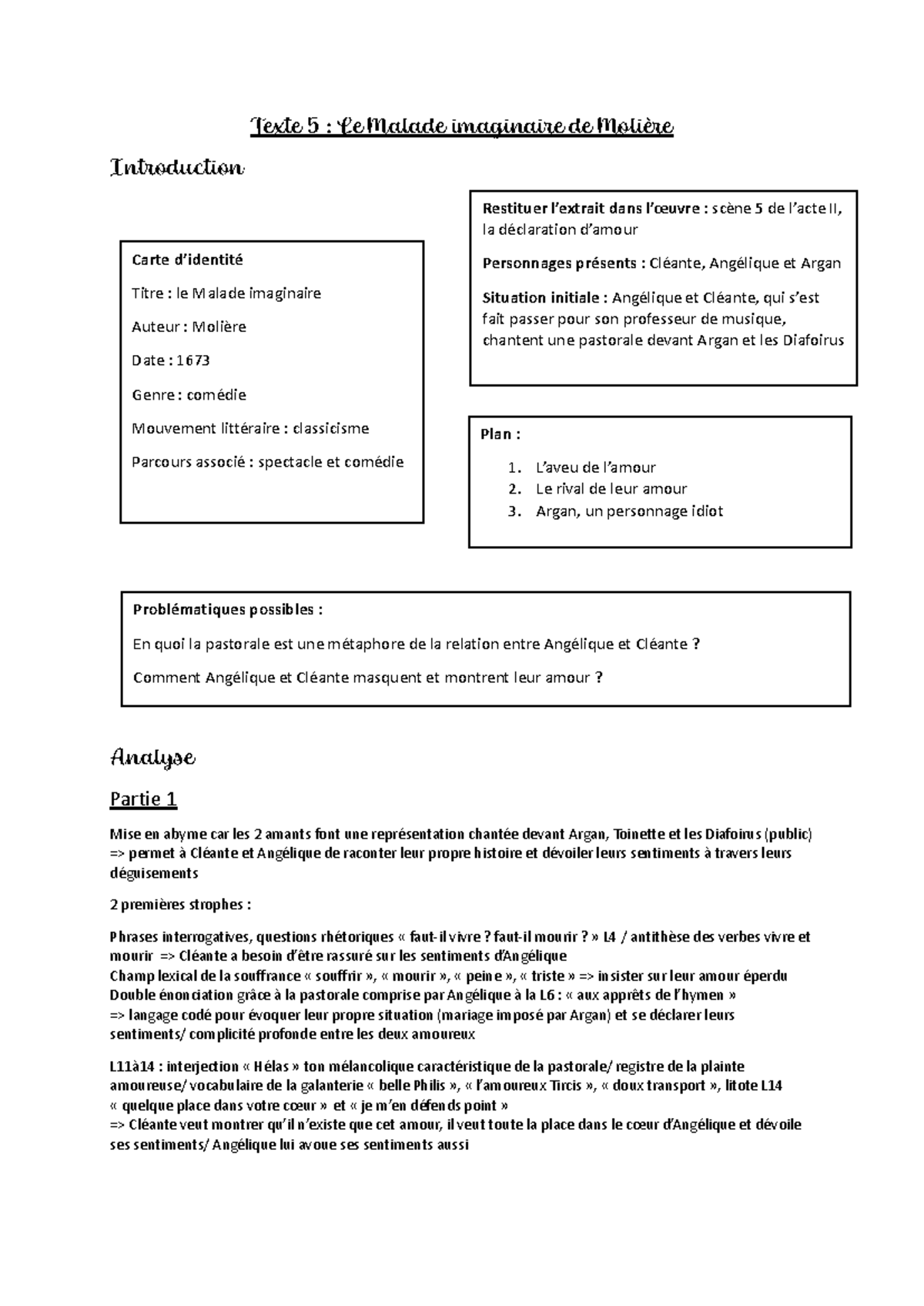 Texte 5 le Malade imaginaire - Texte 5 : Le Malade imaginaire de ...
