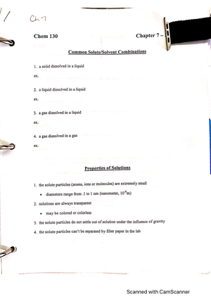 Chem 130 Formation of a Solution - CHEM 130 - Studocu