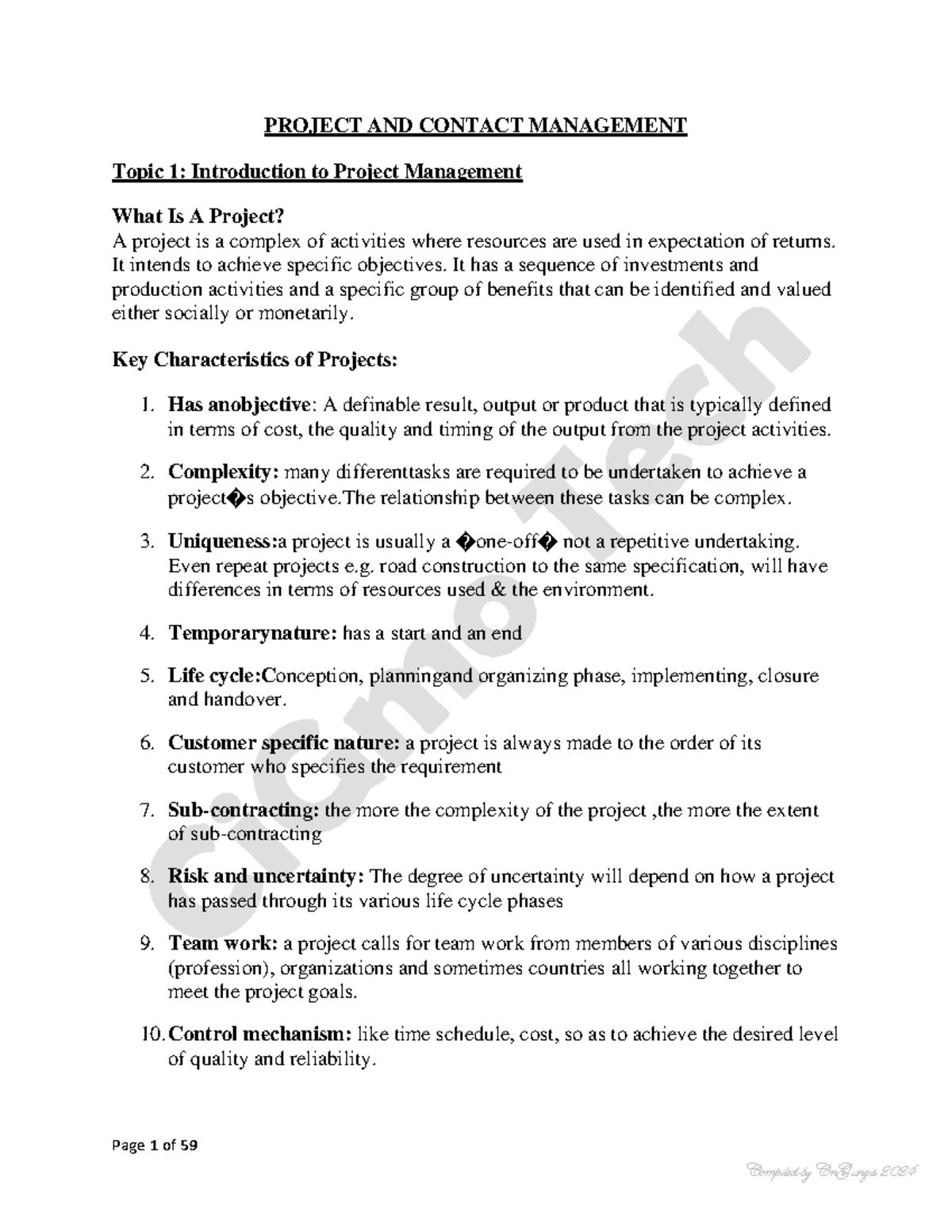 Project AND Contact Management - Page 1 of 59 PROJECT AND CONTACT ...