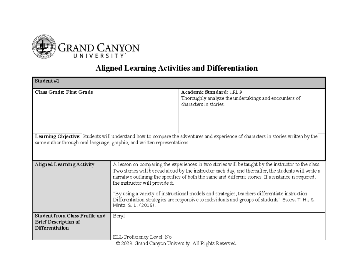 ELM-210-D-T5-Aligned Activities and Differentiation - Aligned Learning ...