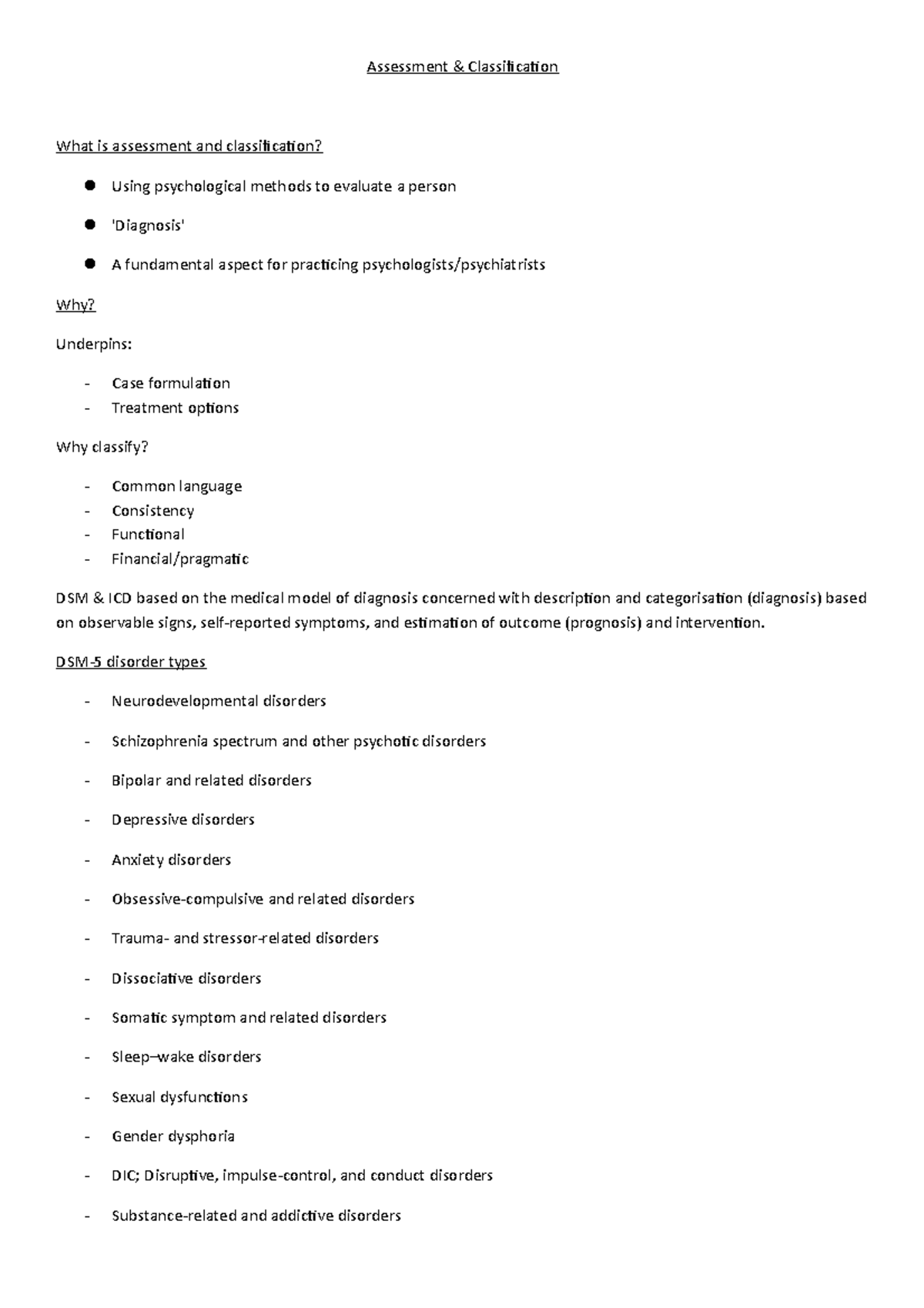 Assessment and Classification - Assessment & Classification What is ...
