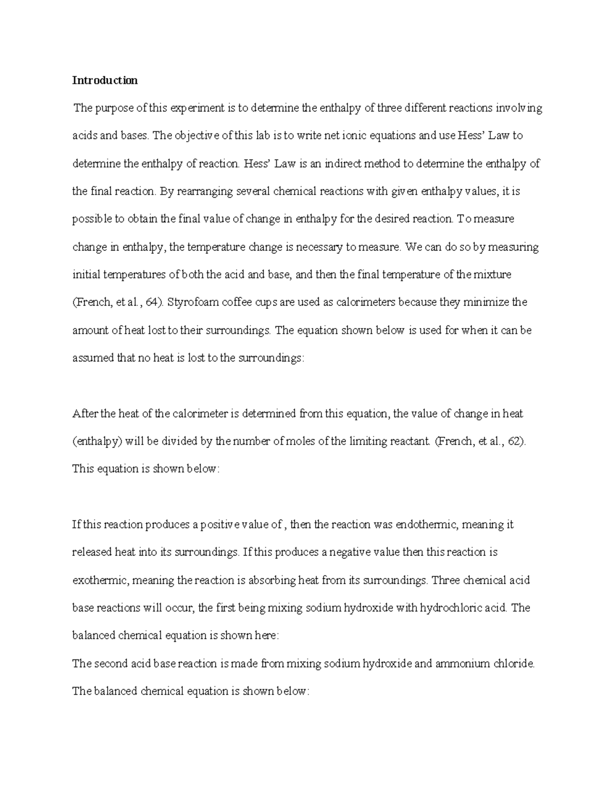 Experiment 11 Lab Report - Introduction The purpose of this experiment ...