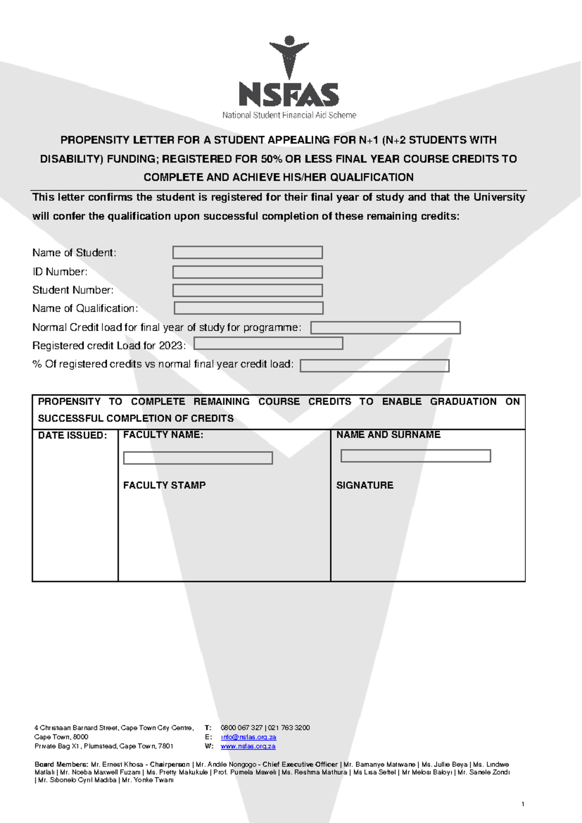 Propensity Letter FOR A Student Appealing FOR N+1 (N+2 Students WITH ...