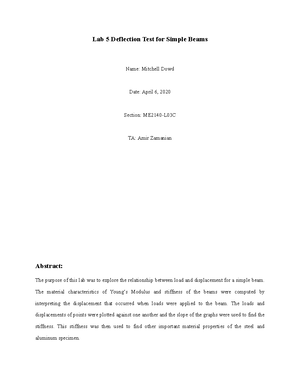 Lab1A - Tension Test - full lab report - Lab 1-A Uniaxial Tension Test ...