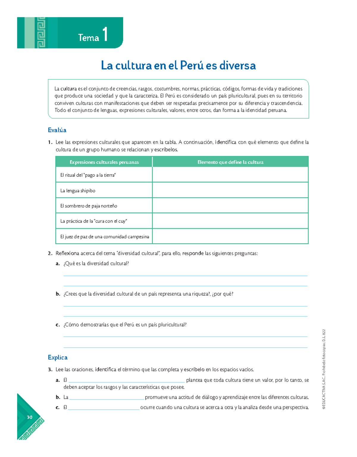 Anexo Identidad Cultural 3°AÑO 03 AL 06 DE Junio - 30 ©EDUCACTIVA S.A ...