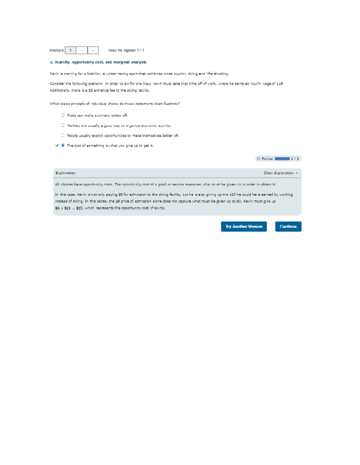 Module 1 Quiz Questions 1-9 - Attempts 1 Keep the Highest 1. Scarcity ...
