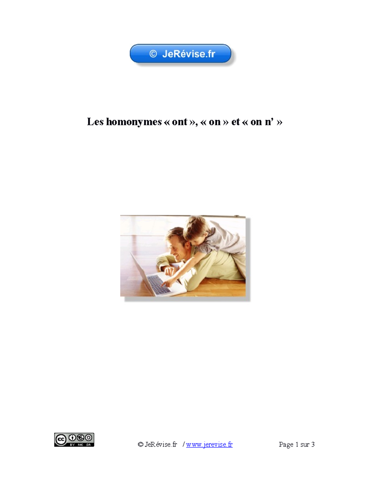 Homophones ont on onn exercices - Les homonymes « ont », « on » et « on ...