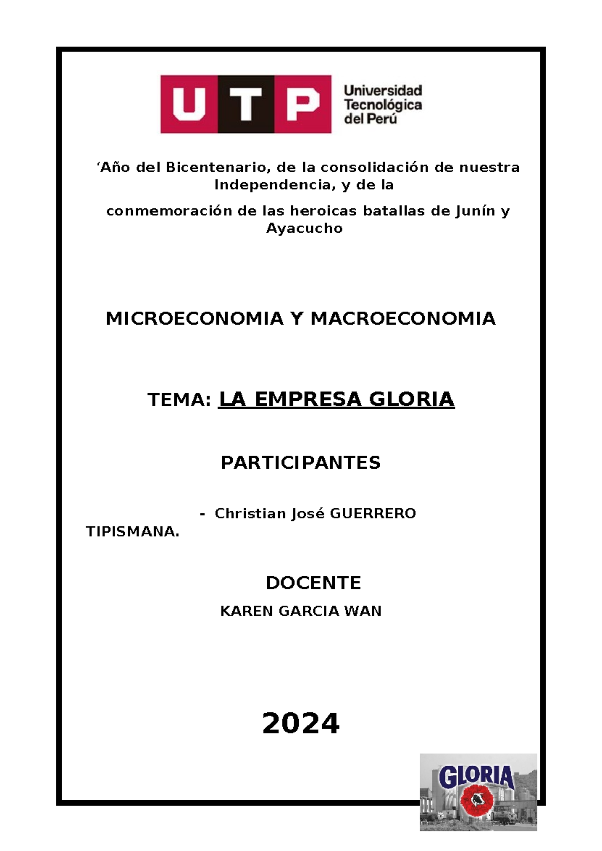TA1 Micro Macro - EXAMEN - ‘Año del Bicentenario, de la consolidación ...