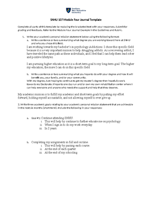 SNHU 107 Module Three Journal Template - SNHU 107 Module Three Journal ...