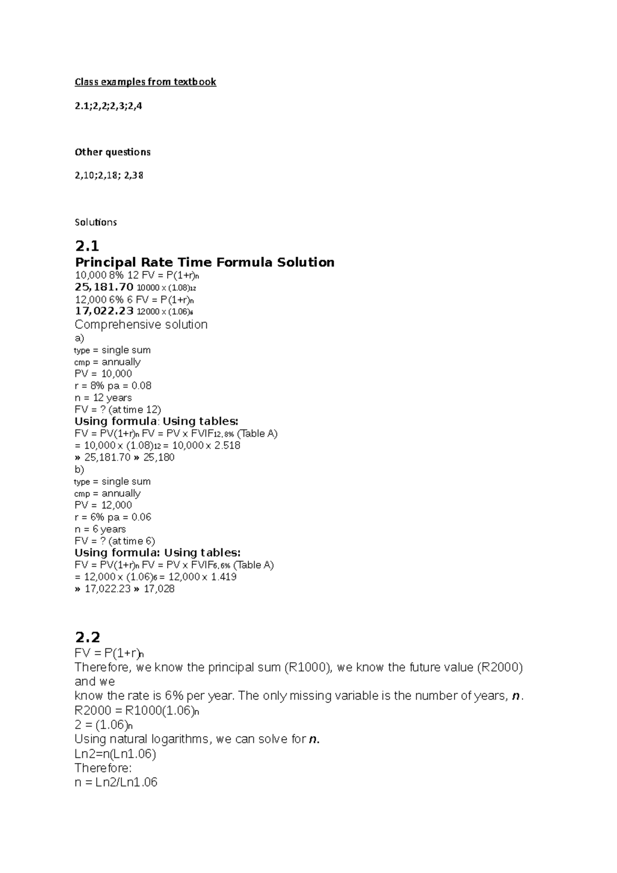 Class examples from textbook - Class examples from textbook 2;2,2;2,3;2 ...
