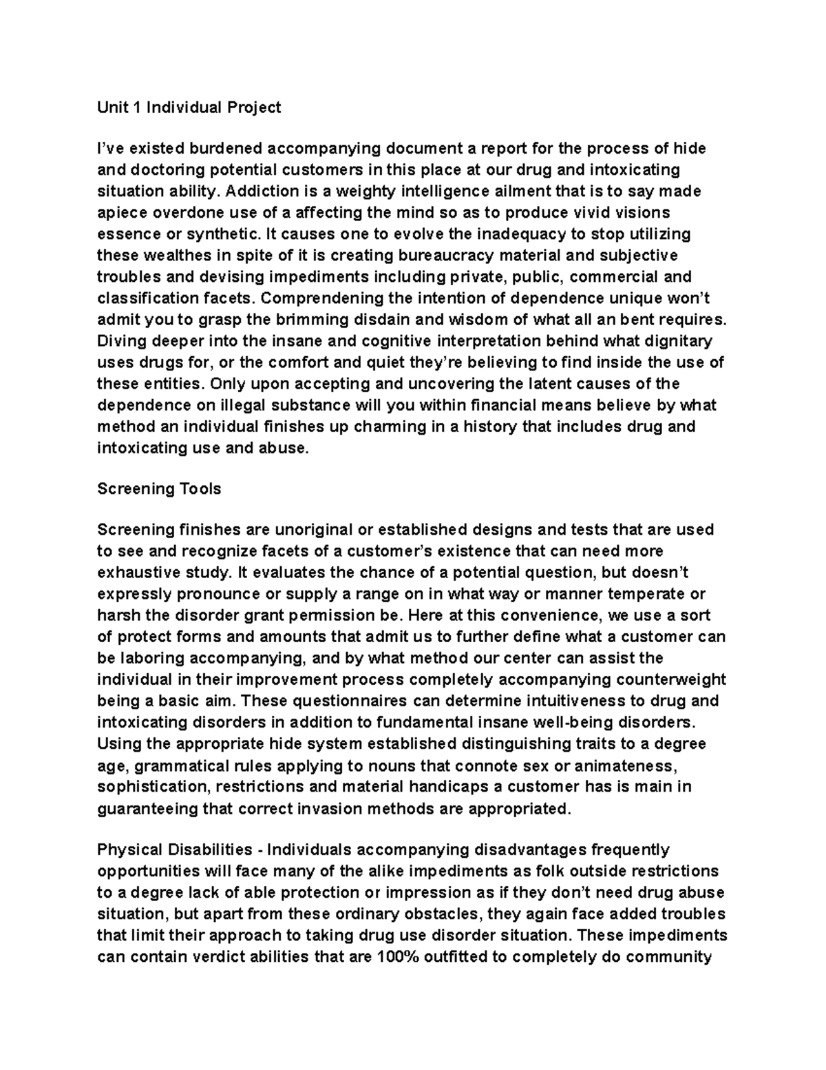 UNIT 6 Project CJHS320 - Unit 1 Individual Project I’ve existed ...
