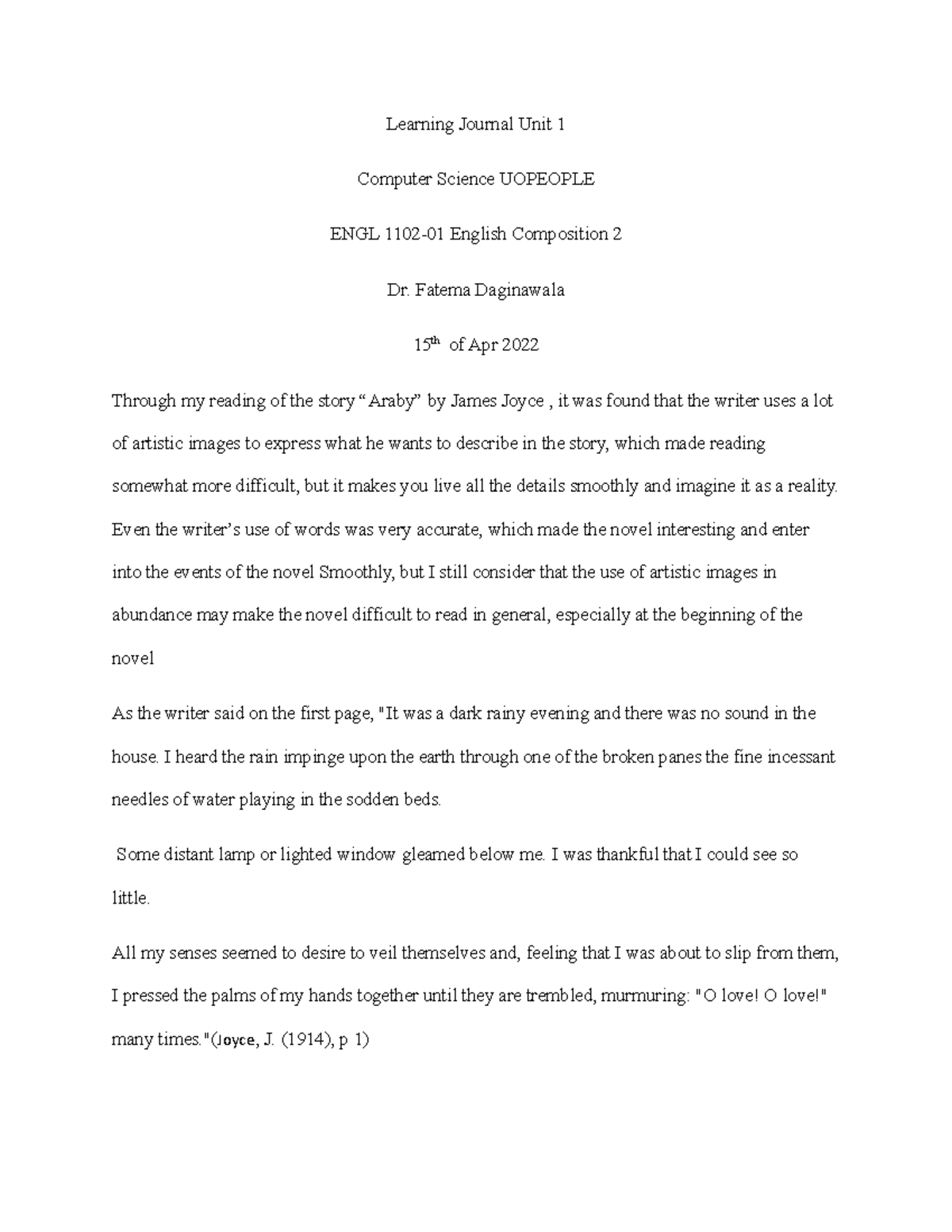 Learning Journal - Unit 1 - Learning Journal Unit 1 Computer Science ...