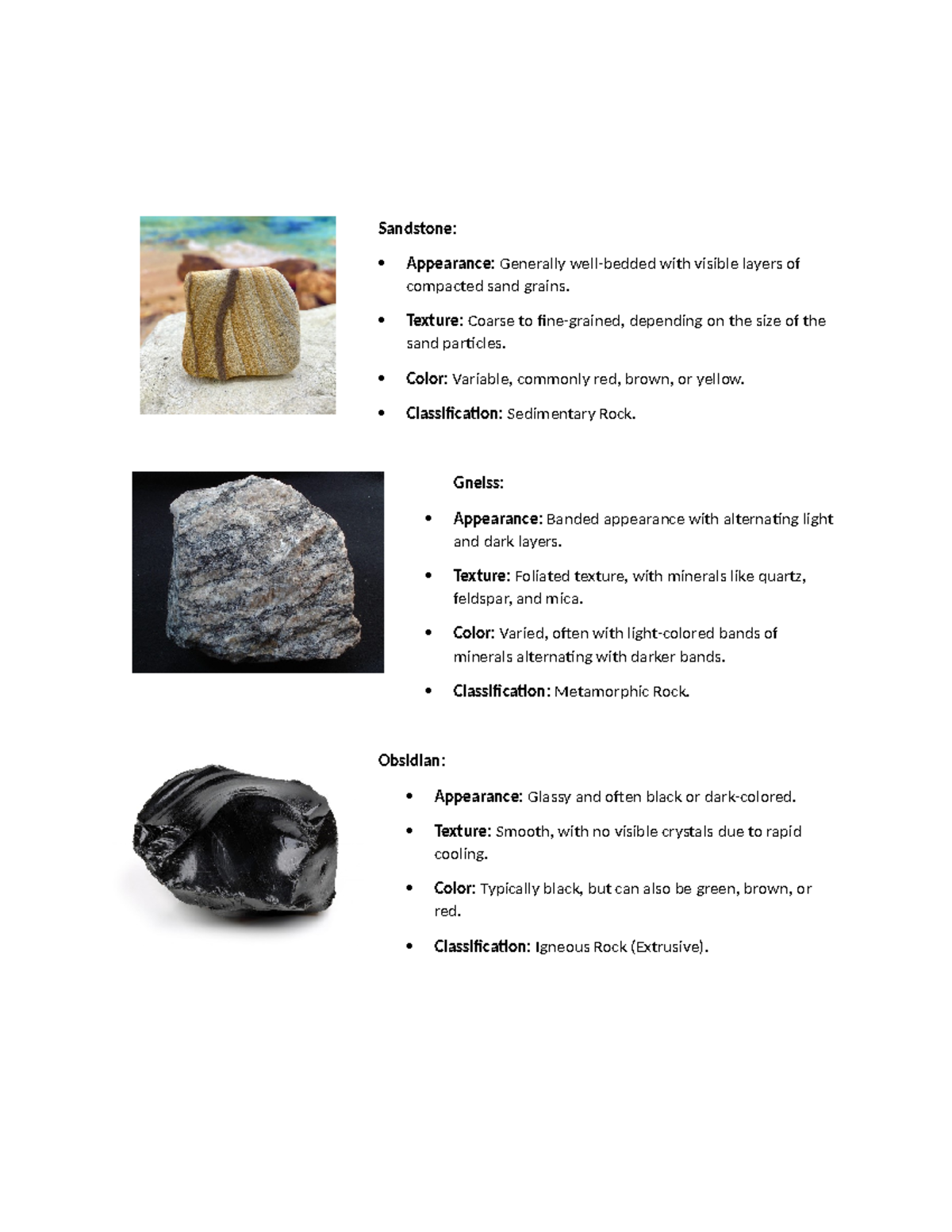 Rocks - Sandstone: Appearance: Generally well-bedded with visible ...