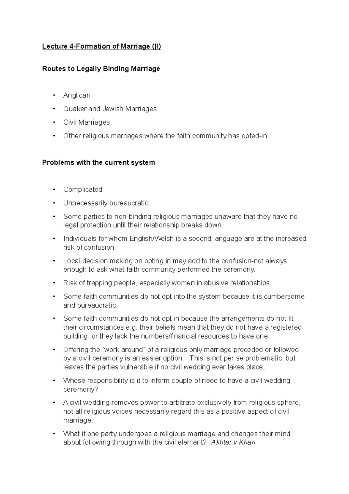 Lecture 4 Formation of Marraige 2 - Individuals for whom English/Welsh ...
