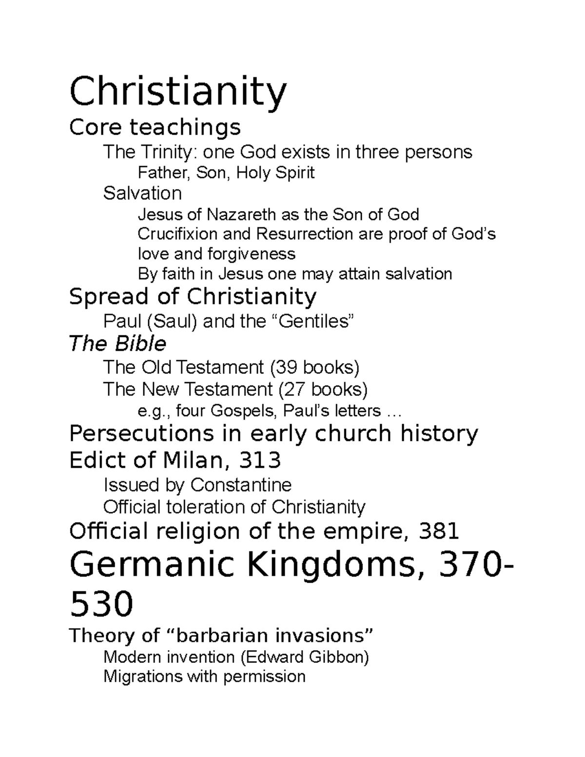 Christianity - Christianity Core teachings The Trinity: one God exists ...