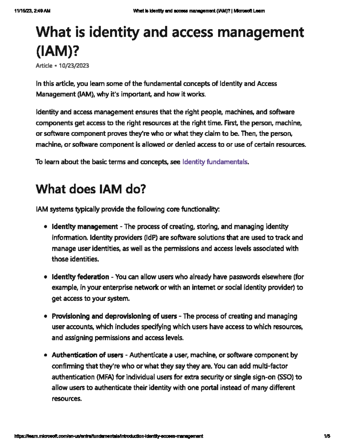 What is identity and access management - SEC290 - Studocu