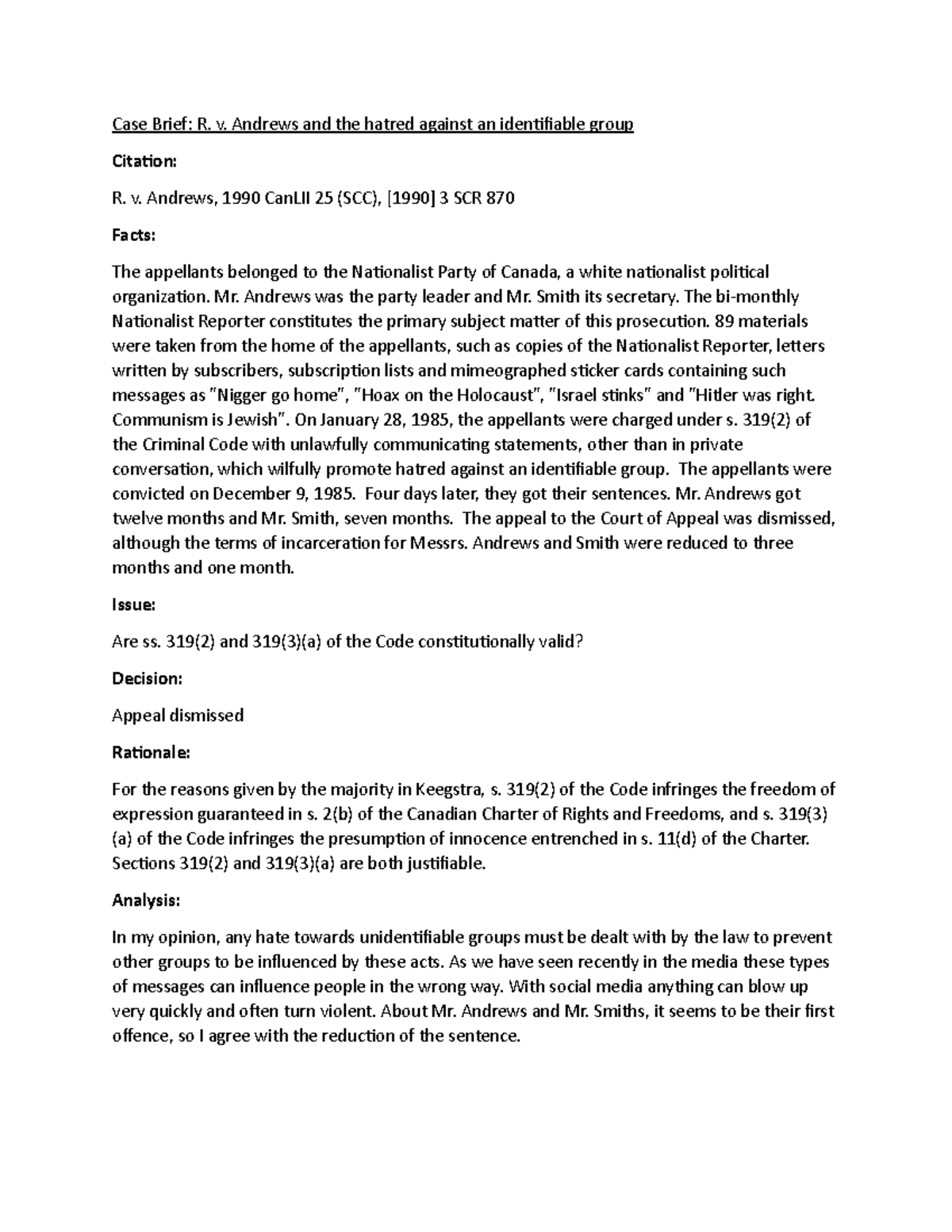 Charter Case Brief - DRT3807 - UdeM - Studocu