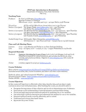 Final class review - Summary Biostatistics by Dr. Kari Lock Morgan ...