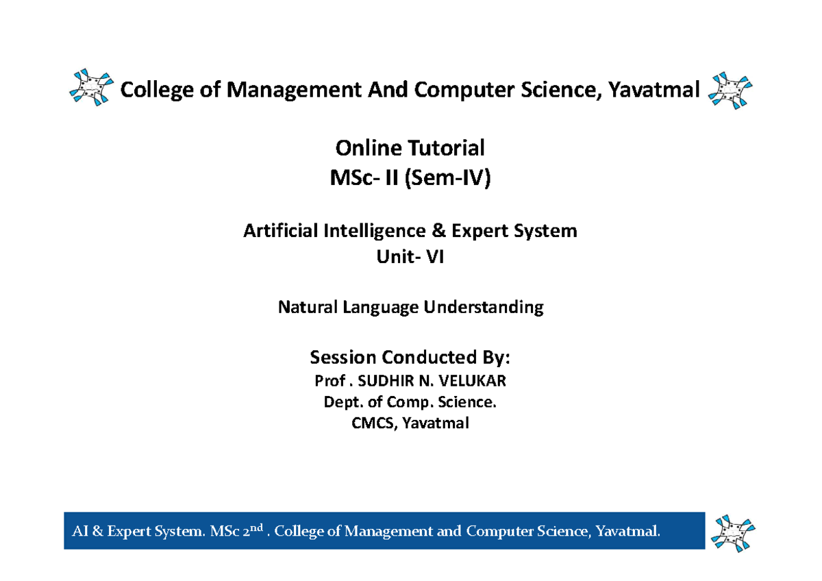 Unit 6 - College of Management And Computer Science, Yavatmal Online TutorialMSc- II (Sem-IV ...