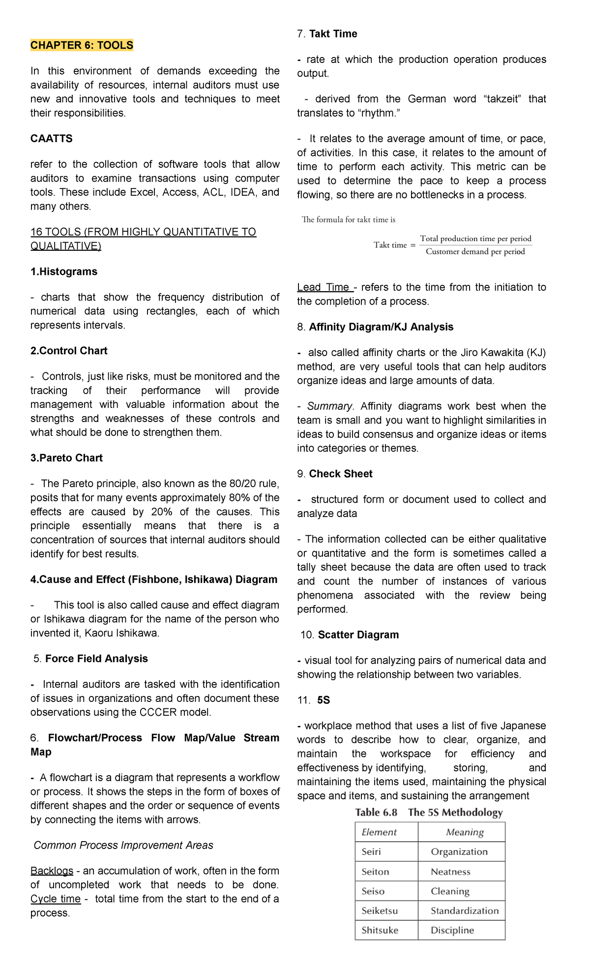 Operational Audit (,6,7) - CHAPTER 6: TOOLS In this environment of ...