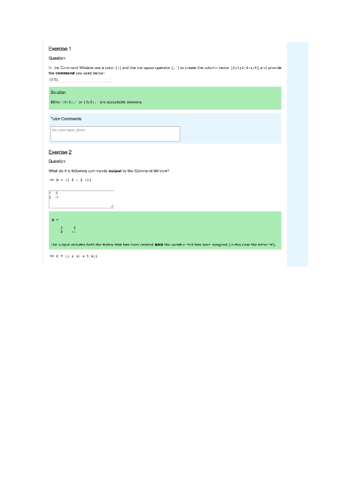 M1 - MATLAB ANSWERS - MATH1052 - Studocu