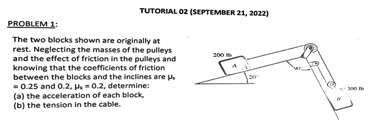 Dynamics Tutorial 2-5 Unsolved - TUTORIAL 02 (SEPTEMBER 21, 2022 ...