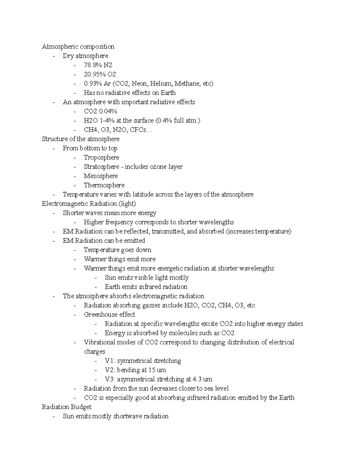 Lecture 7 - Ocean and Atmosphere - Atmospheric composition - Dry ...