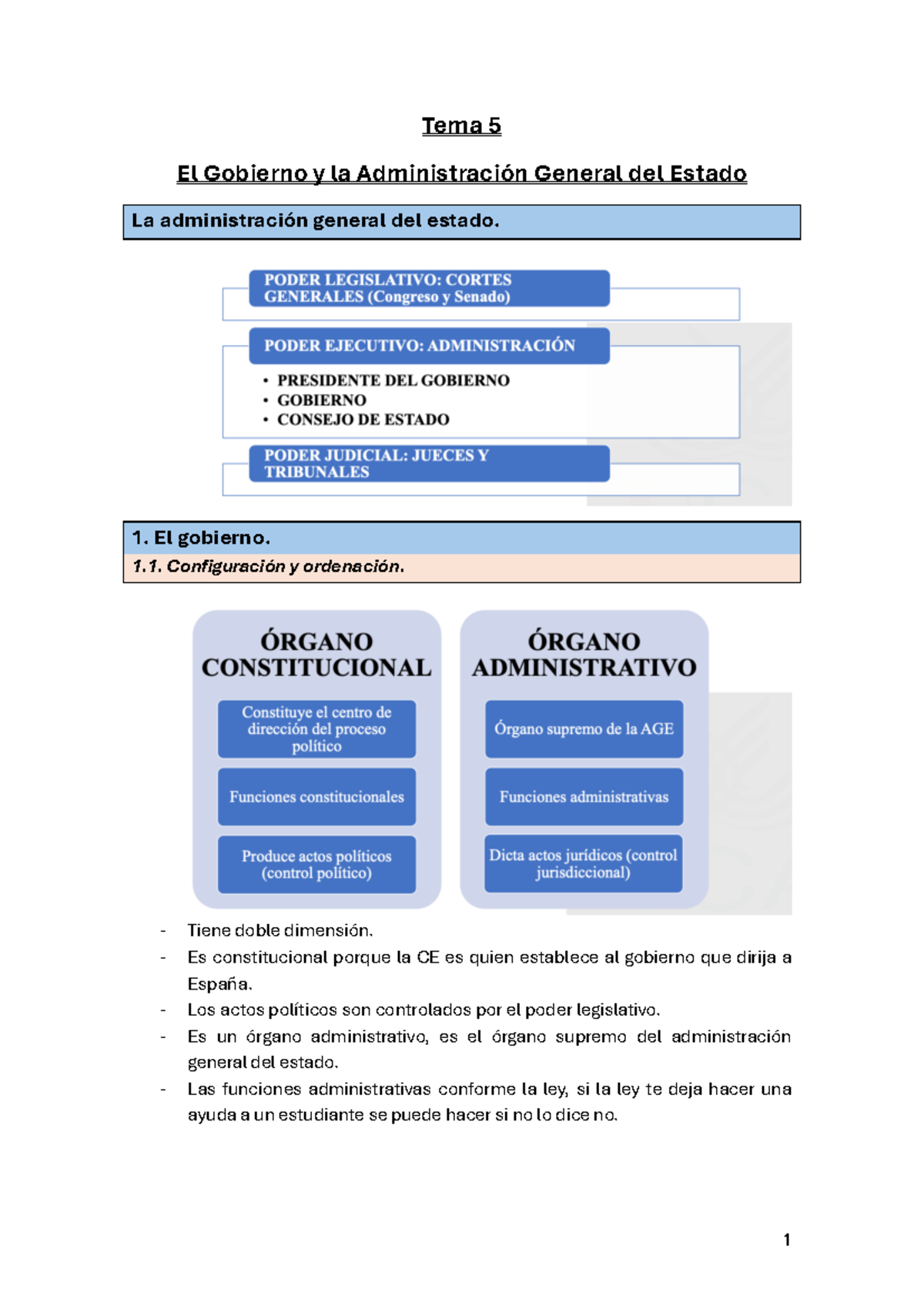 Tema 5 D. Admin - Tema 5 El Gobierno y la Administración General del ...
