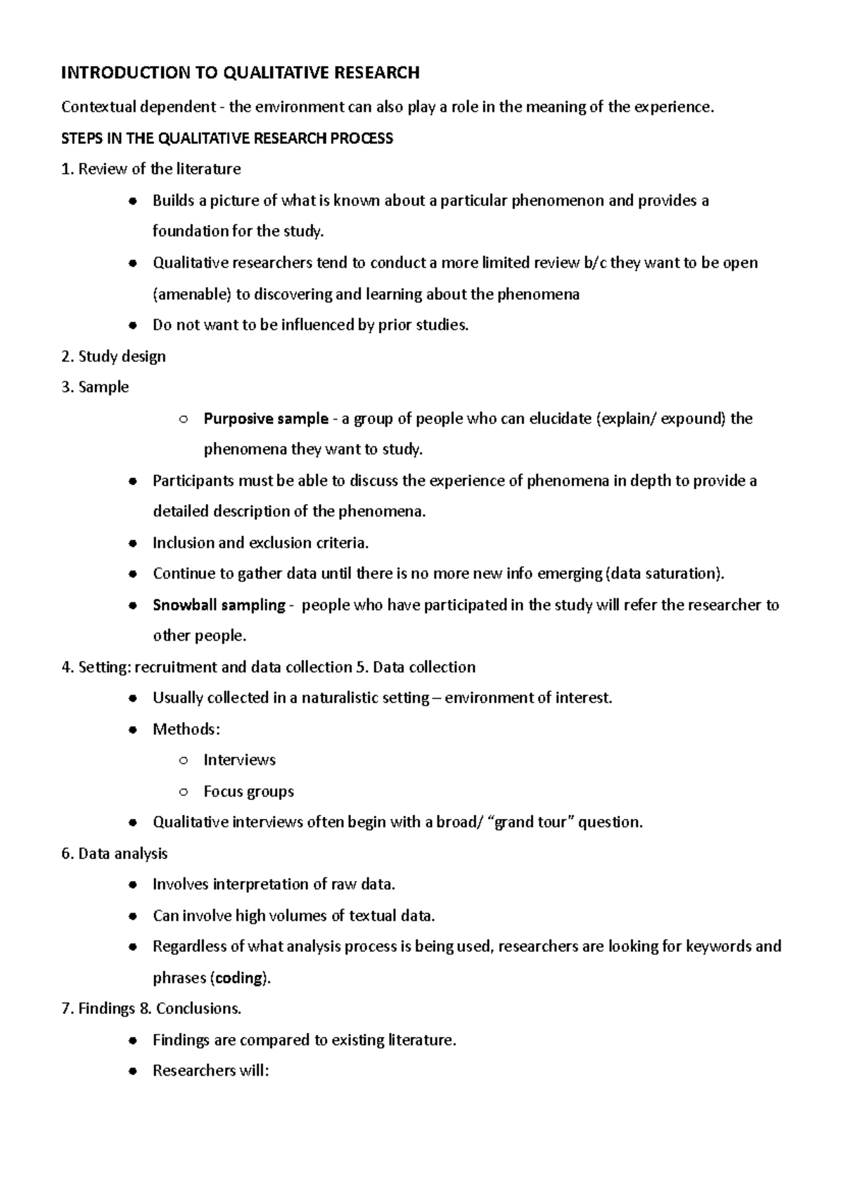 Introduction TO Qualitative Research - INTRODUCTION TO QUALITATIVE ...