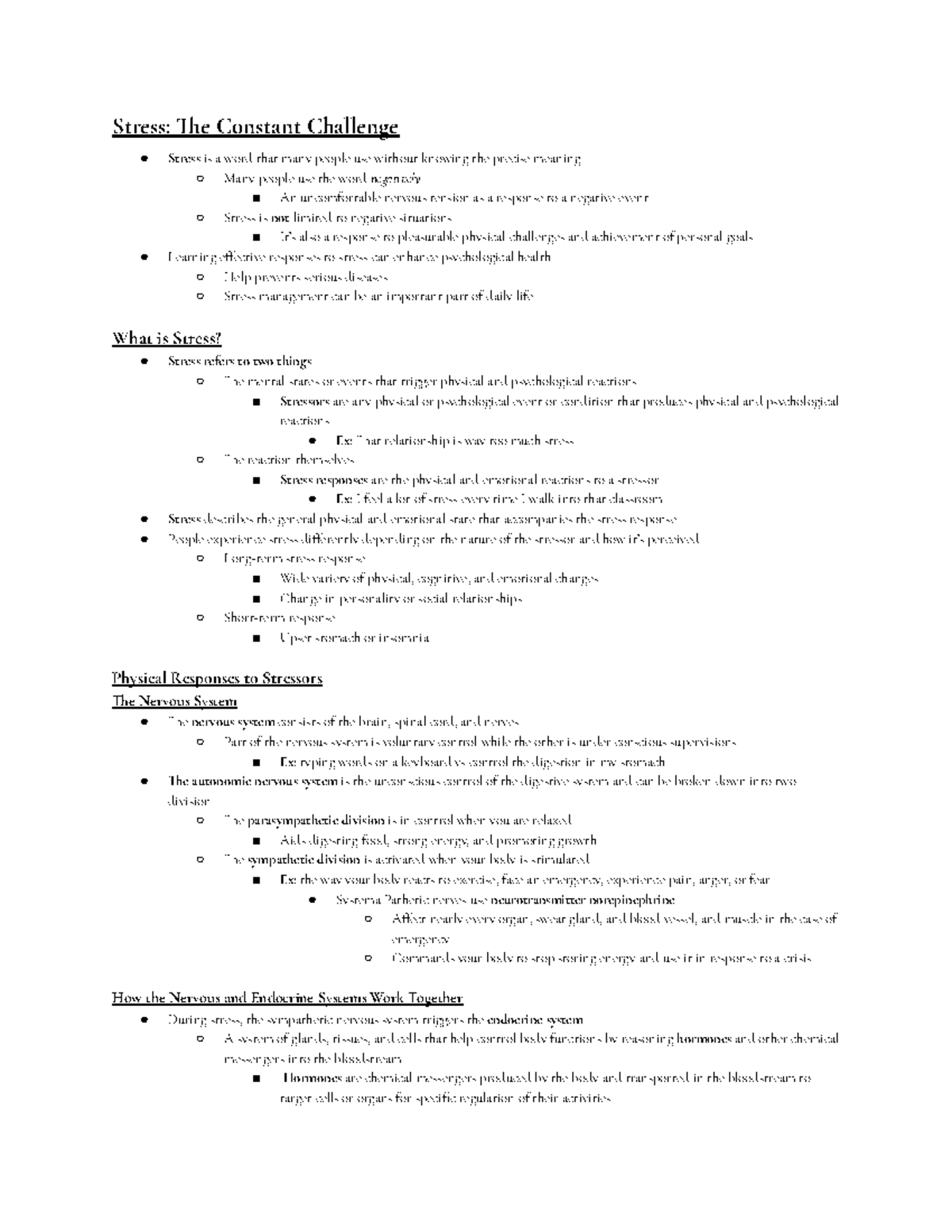 Stress The Constant Challenge - Stress: e Constant Challenge Stress is ...