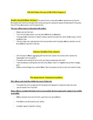 Police Process Chapter 9 - CRJ 202 Police Process (CRN 1393) Police in ...