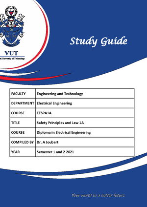VUT - Safety Principles and Law 1 - Studocu