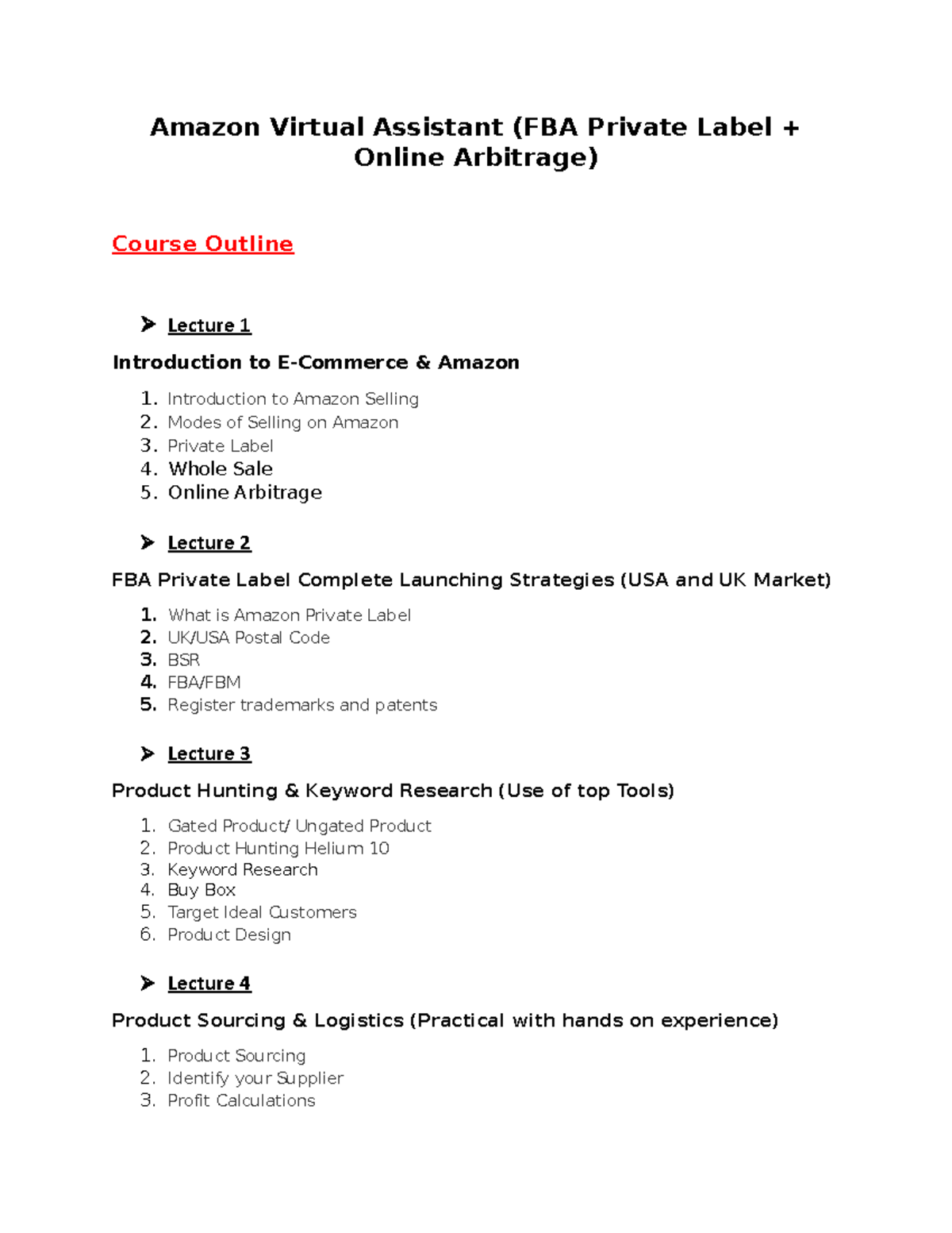 TNS Lectures - Amazon Virtual Assistant (FBA Private Label + Online ...