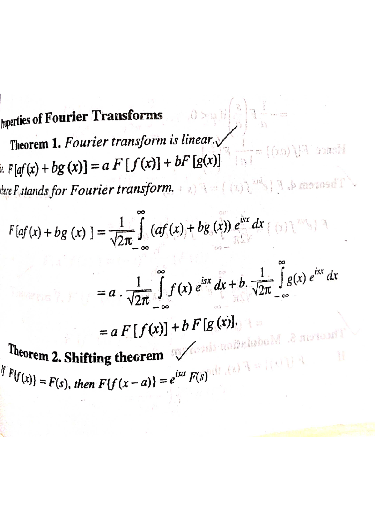 Properties of Fourier transforms - Numerical Methods For Engineers - Studocu