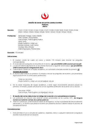 Diseño de base de datos - SI400 - UPC - Studocu