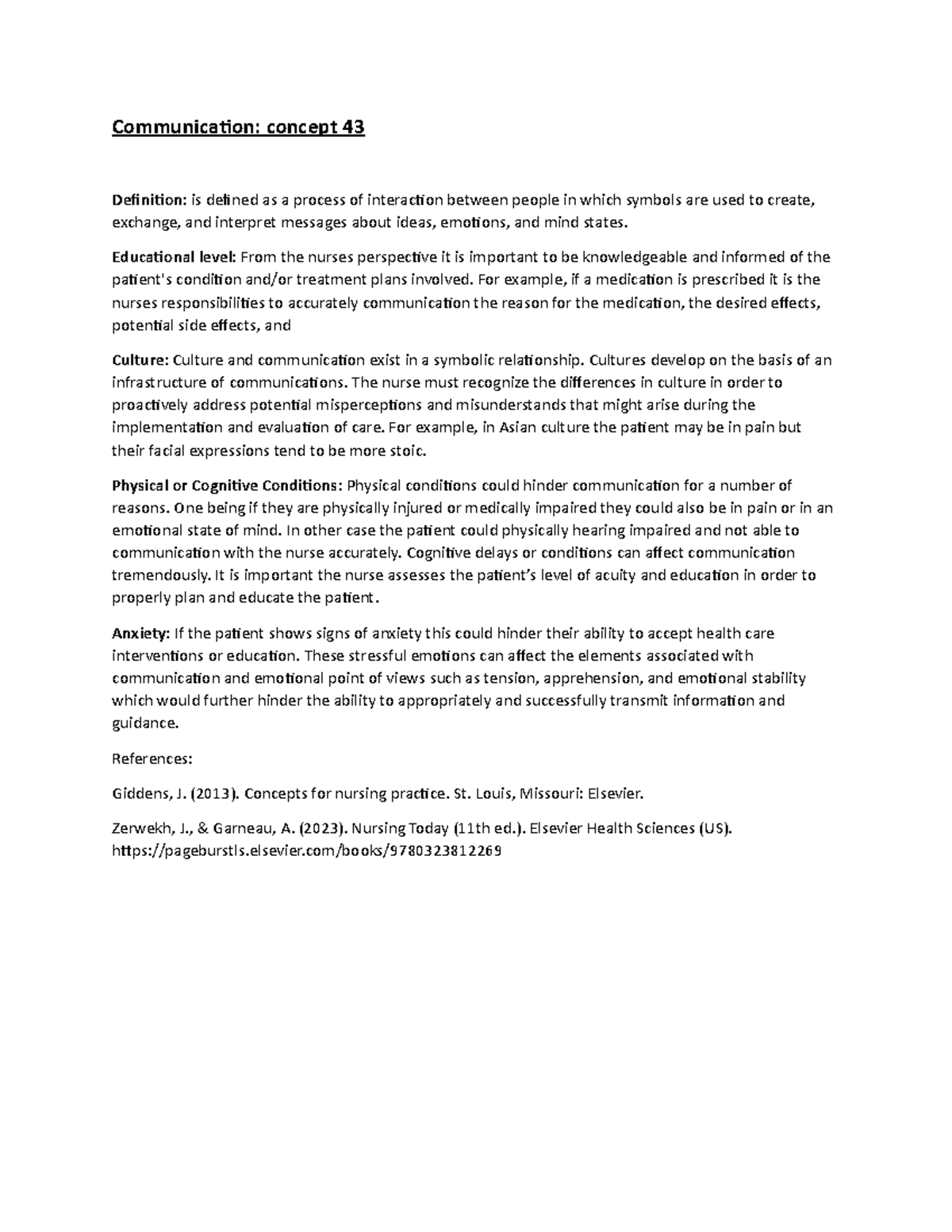 Communication - Concept map - Communication: concept 43 Definition: is ...