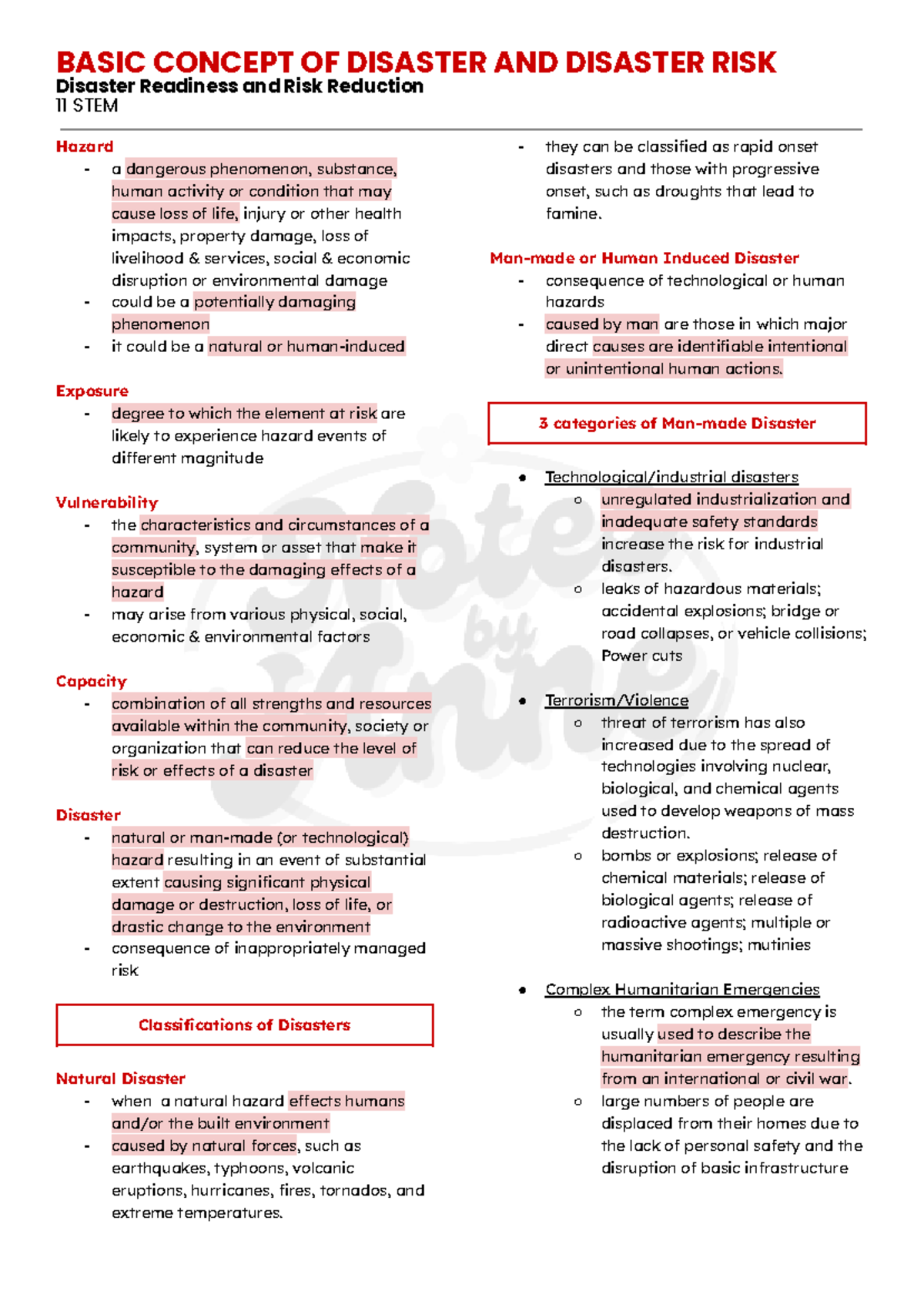 Basic Concept of Disaster and Disaster Risk - BASIC CONCEPT OF DISASTER ...