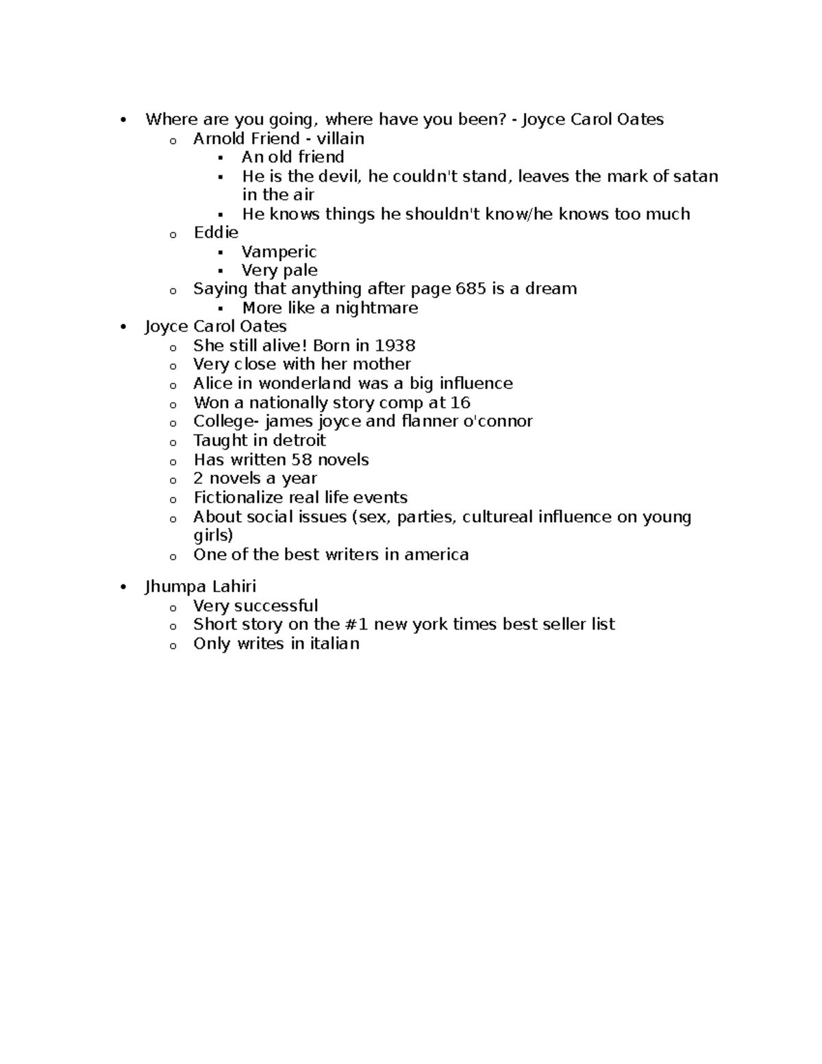 Eng 3 - lecture notes after midterms - Where are you going, where have ...