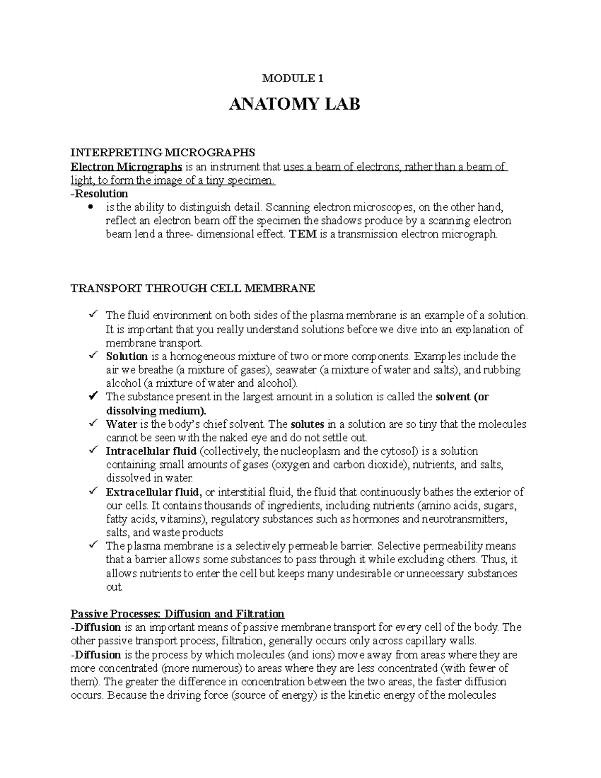 Module 1 Anatomy Lab - Interpreting Micrographs - MODULE 1 ANATOMY LAB INTERPRETING MICROGRAPHS ...