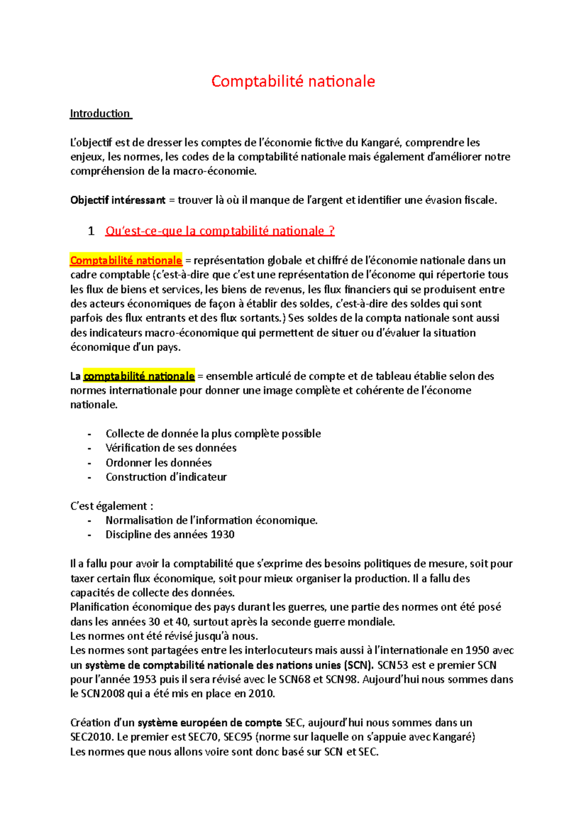 Comptabilité nationale Université Lumière Lyon 2 - Comptabilité ...