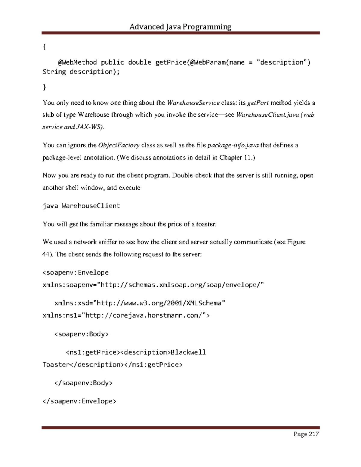 Advanced Java Programming Notes { Webmethod Public Double Getprice
