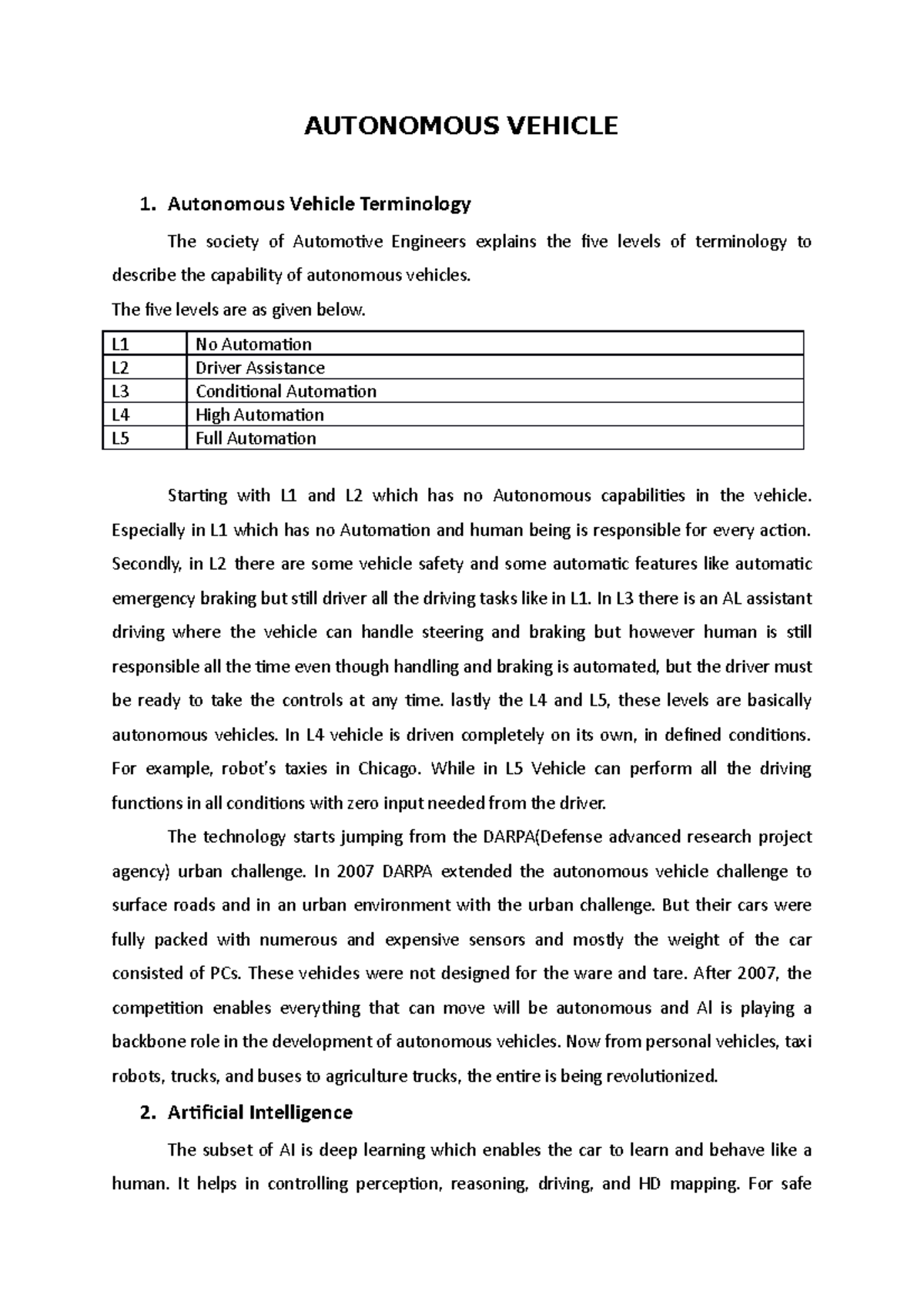 Autonomous Vehicle - AUTONOMOUS VEHICLE 1. Autonomous Vehicle ...