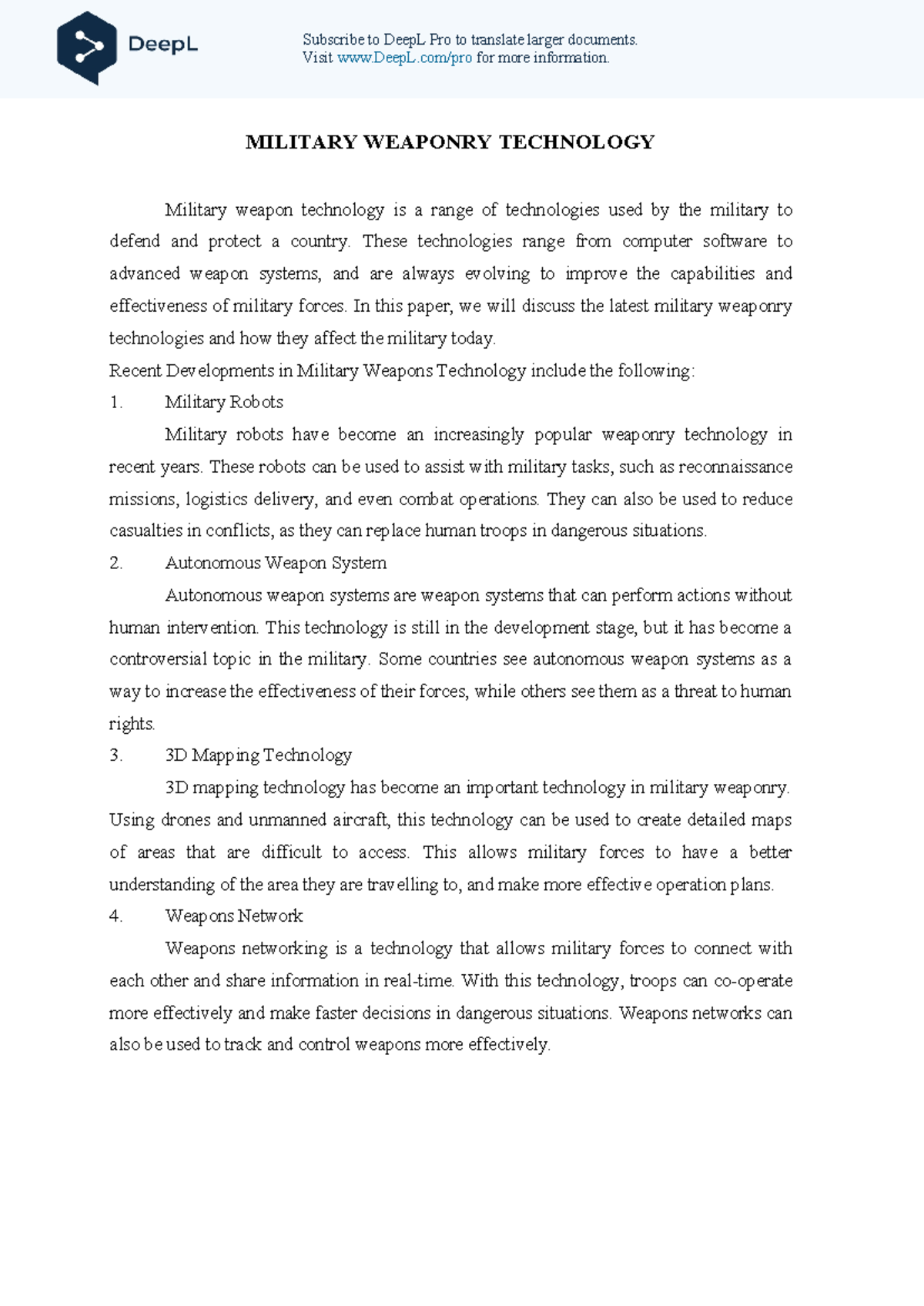 Paper en - Development weaponry technology - MILITARY WEAPONRY ...