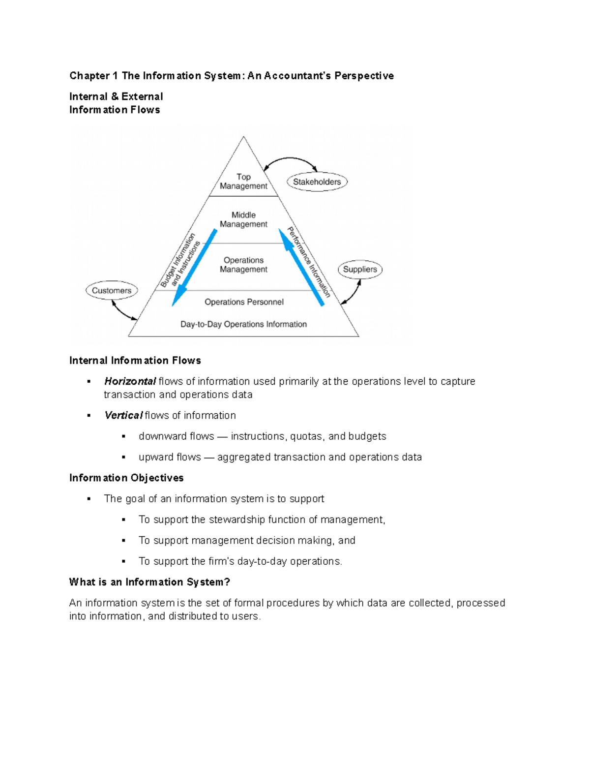 Chapter 1 The Information System - Chapter 1 The Information System: An ...