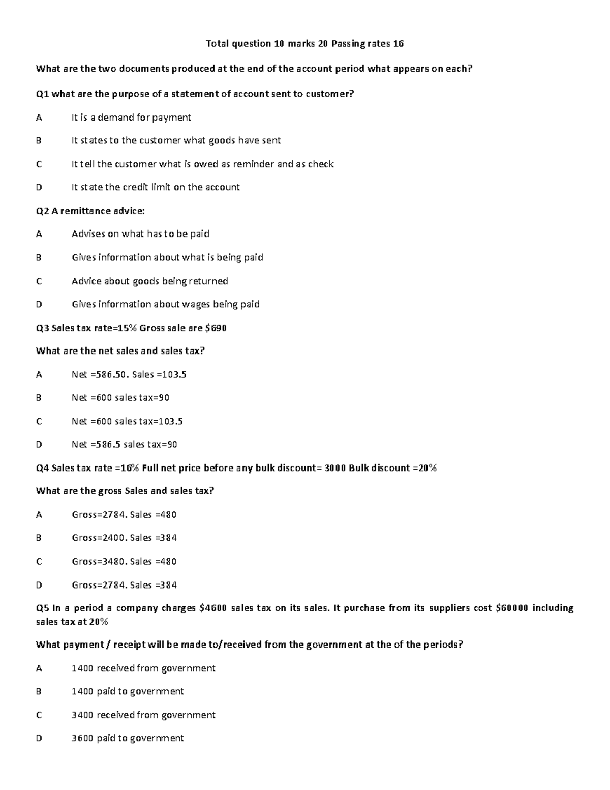 Test - Financial accounting fundament in accounting FA1 1st test ...
