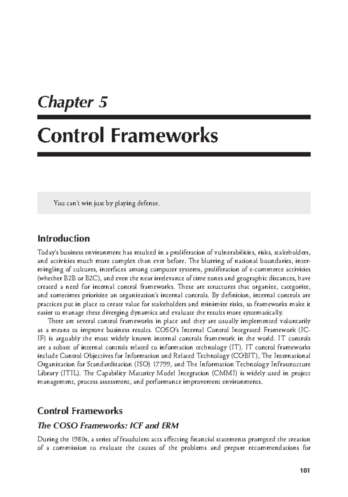 Control+Frameworks - Control frameworks - 101 Chapter 5 Control ...