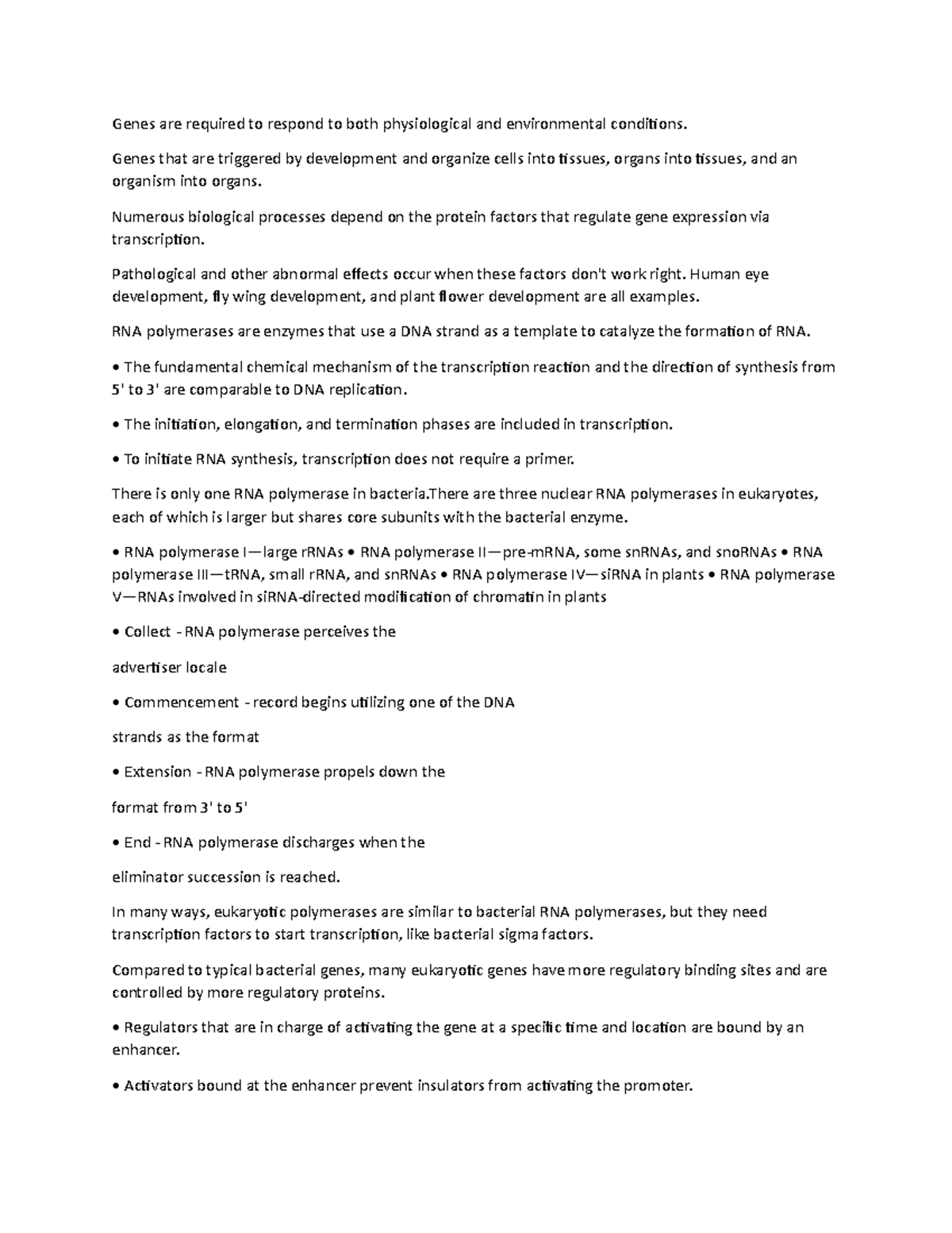 Regulation of eukaryotic genes - Genes are required to respond to both ...