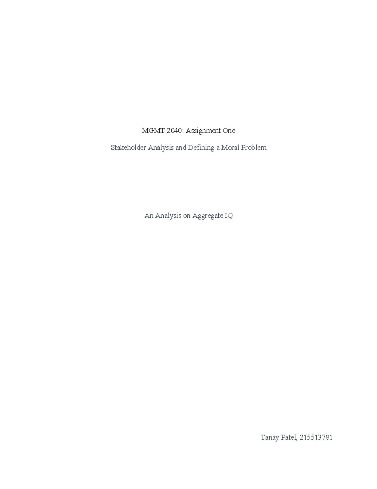 Aggregate IQ - Assignment 1 - Warning: TT: undefined function: 32 Warning: TT: undefined ...