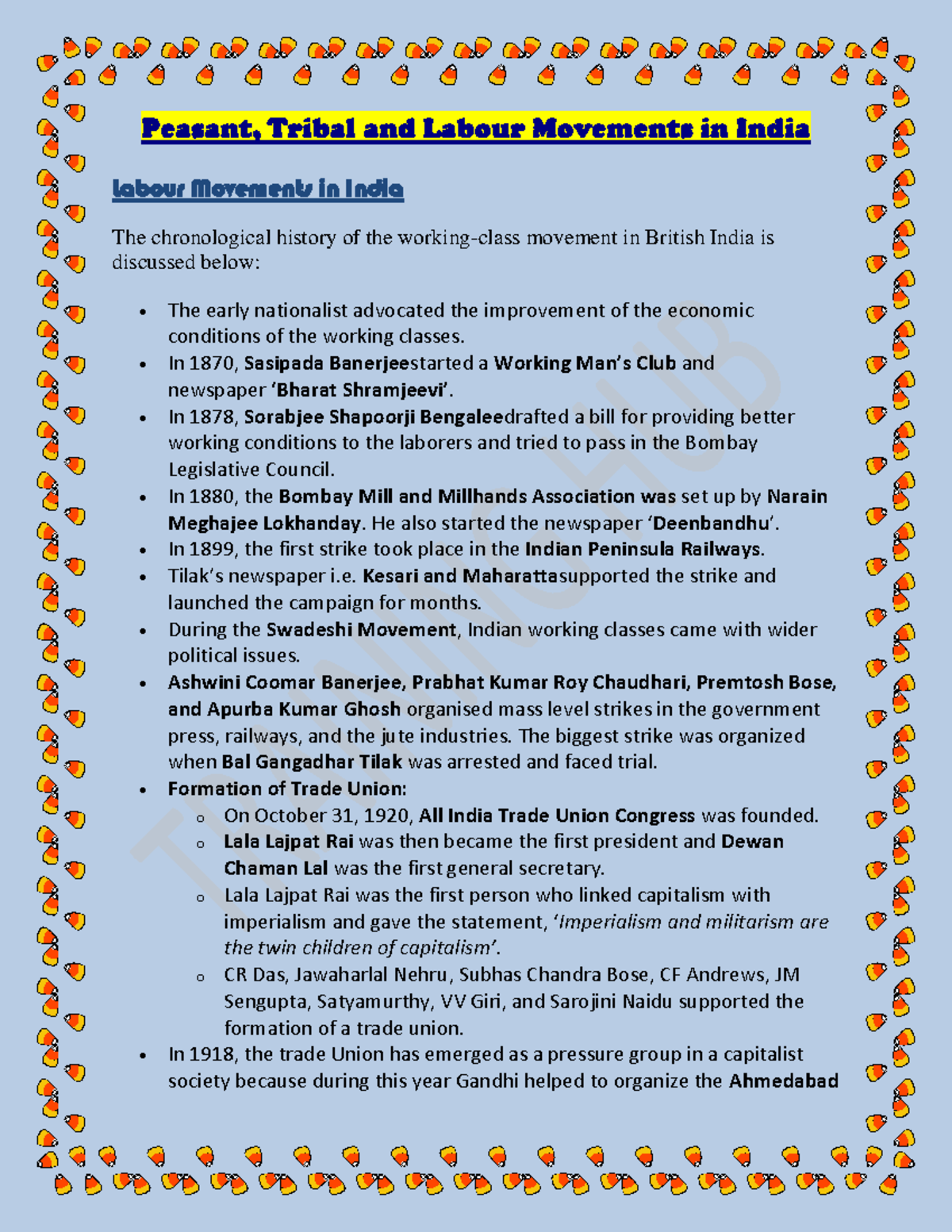 Peasant, Tribal and Labour Movements in India (part-3) - Peasant ...