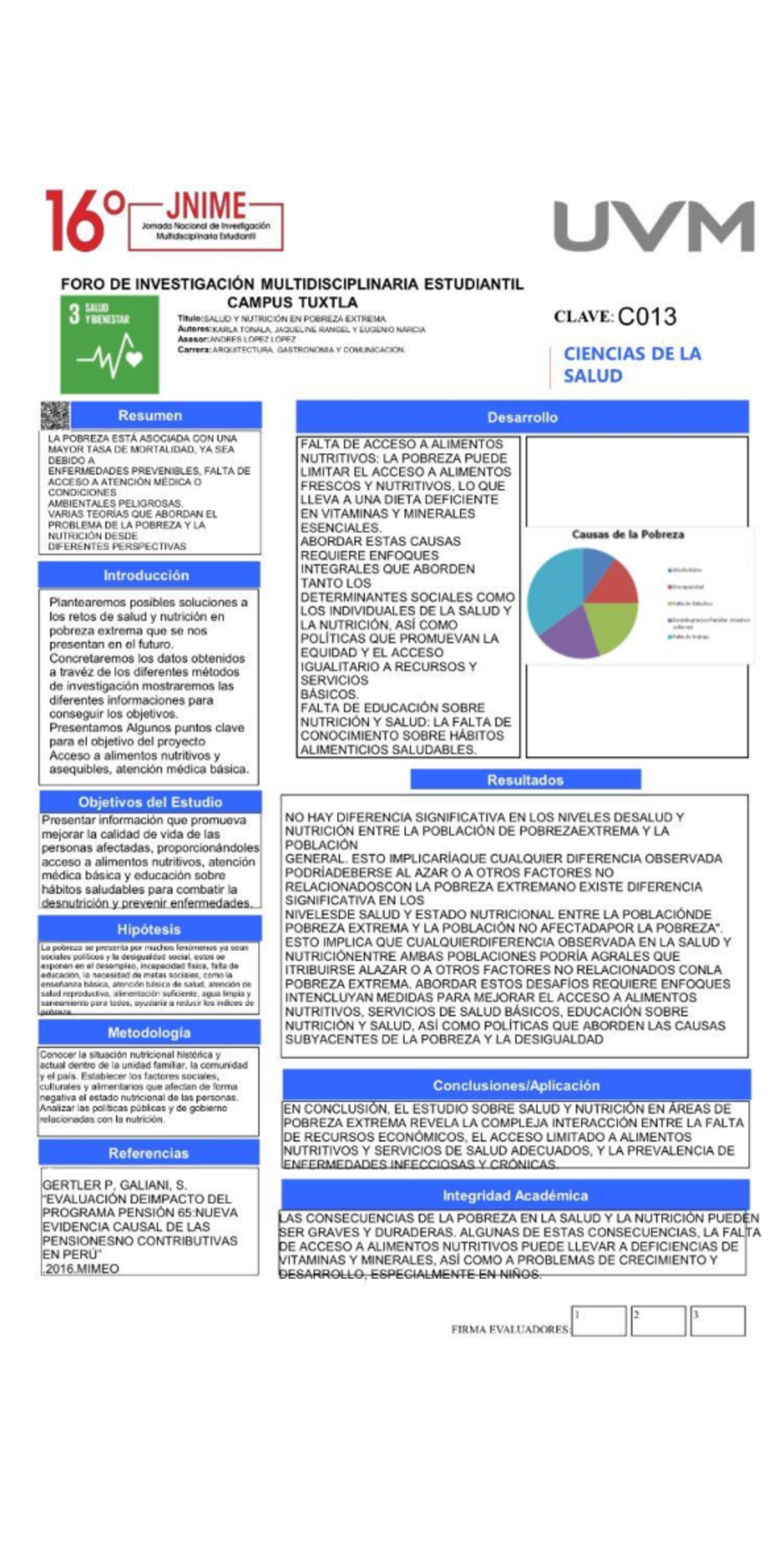 JRR Cartel-C013 - Cartel cientifico UVM - JNIME Jornado Nacional de Investigación ...